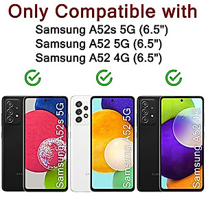 Ferilinso [5 Pack 3 Pack Screen Protector + 2 Pack Camera Lens Protector for Samsung Galaxy A52 4G&5G/ A52s 5G [HD] [Tempered-Glass] [Case Friendly] [Anti-Fingerprint] [Easy Installation]