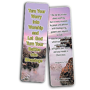 Trusting God and Not Worrying Religious Christian Bookmarks (30-Pack) - Handy Reminder About Trusting God and Not Worrying