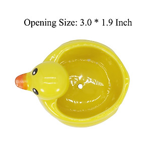 Gemseek Cute Duck Succulent Planter Pot with Drainage Tray, Yellow Ceramic Cactus/Flower Container, Animal Bonsai Holder for Indoor Plants