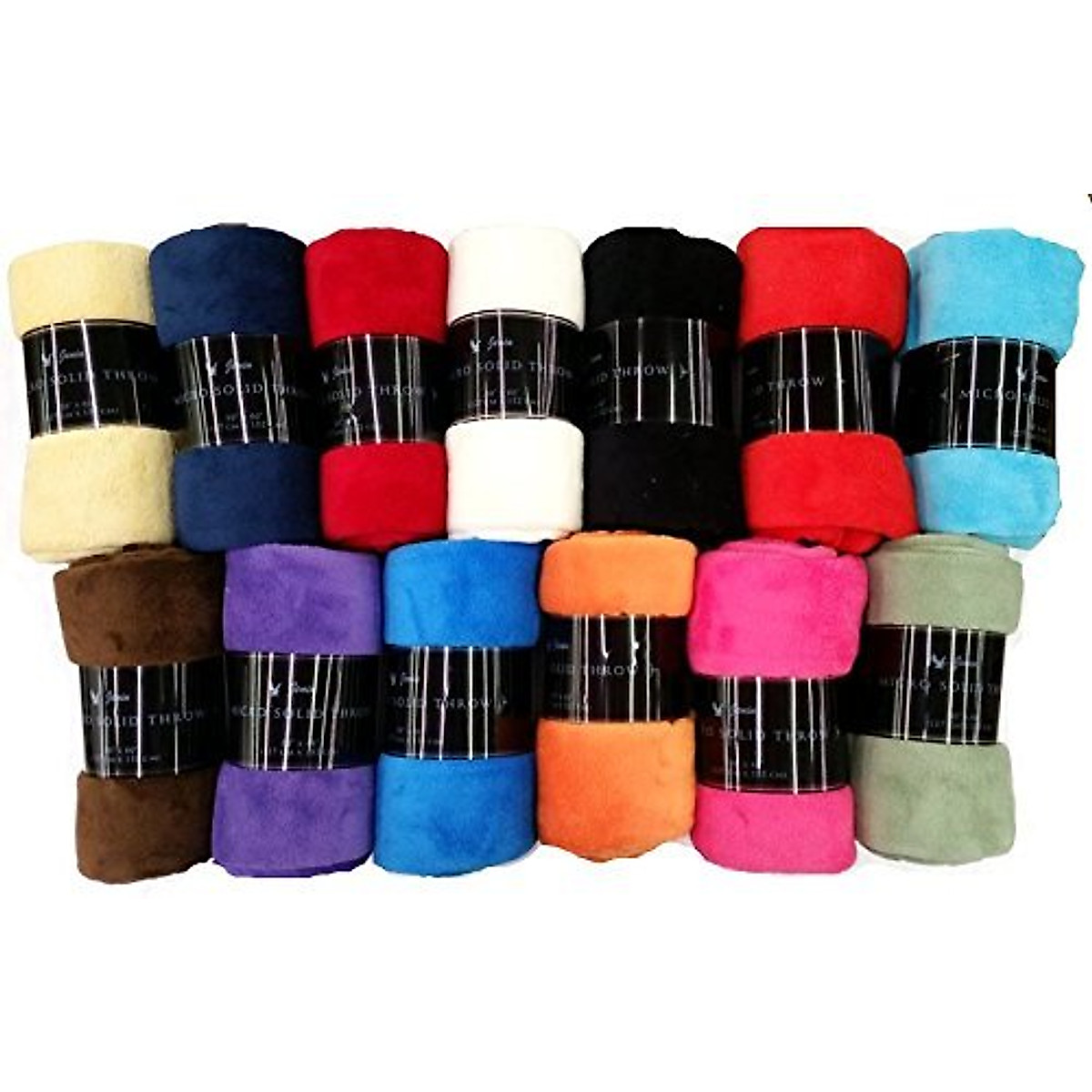 EMPIRE Super Soft Small Plush Solid Throw Blanket Light Multi Purpose 50" X 60" (Bright Blue)