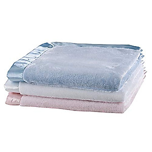 Terry Town KP1706-BB 1 Satin Trim Tahoe Microfleece Baby Blanket, Bb Blue