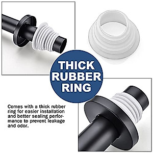 HANEBATH Brass Round Bottle P-Trap 1 1/4, Adjustable Bathroom Basin Sink Waste Trap Drain Kit, Matte Black