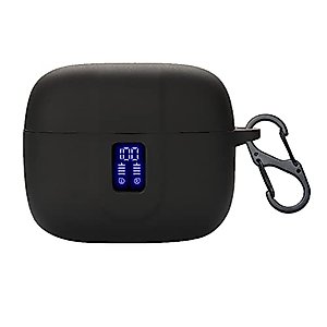 smaate Earbuds Case Compatible with TAGRY X08 Wireless Earbuds, Silicon Protective Cover with “S” Shaped Dual Carabiner, with Window for LED Display