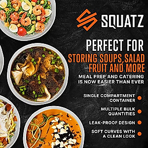 SQUATZ 50 Microwavable Food Container - 32oz Translucent Meal Box Storage with Lids, Ideal for Storing Soups, Condiments, Sauces, Dressing, Salads, Fruit, Baby Food, Healthy Snacks, and Leftovers