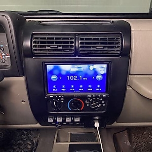 HECASA Double Din Dash Kit W/Wiring Harness Compatible with 2003-2006 Jeep Wrangler TJ Radio Dash Bezel