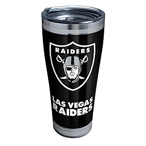 Tervis Triple Walled NFL Las Vegas Raiders Touchdown Insulated Tumbler Cup Keeps Drinks Cold & Hot, 30oz, Stainless Steel