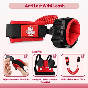 Toddlers Leash for Walking + Anti Lost Wrist Link Safety Wrist 4 in 1 for Toddlers, Child, Babies & Kids, Safety Harness Kids Walking Wristband Assistant Strap Belt (Mickey)