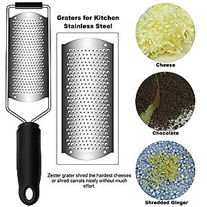 Cheese Zester Grater Handheld with Handle-Lemon Citrus Zester Tool Graters for Kitchen Stainless Steel Salad Spinner Cake Decorating Supplies,Perfect Kitchen Gadgets Zucchini Nutmeg Ginger Peeler
