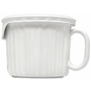 CorningWare 2-Pack 20oz Ceramic Meal Mugs with BPA-Free Vented Lids, French White