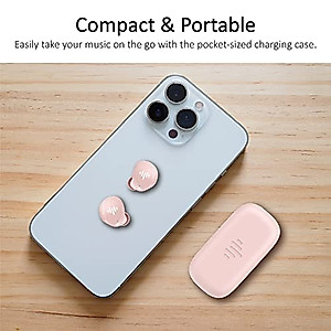 iLuv myBuds Wireless Earbuds, Bluetooth 5.3, Built-in Microphone, 20 Hour Playtime, IPX6 Waterproof Protection, Compatible with Apple & Android, Includes Charging Case & 4 Ear Tips, TB100 Pink