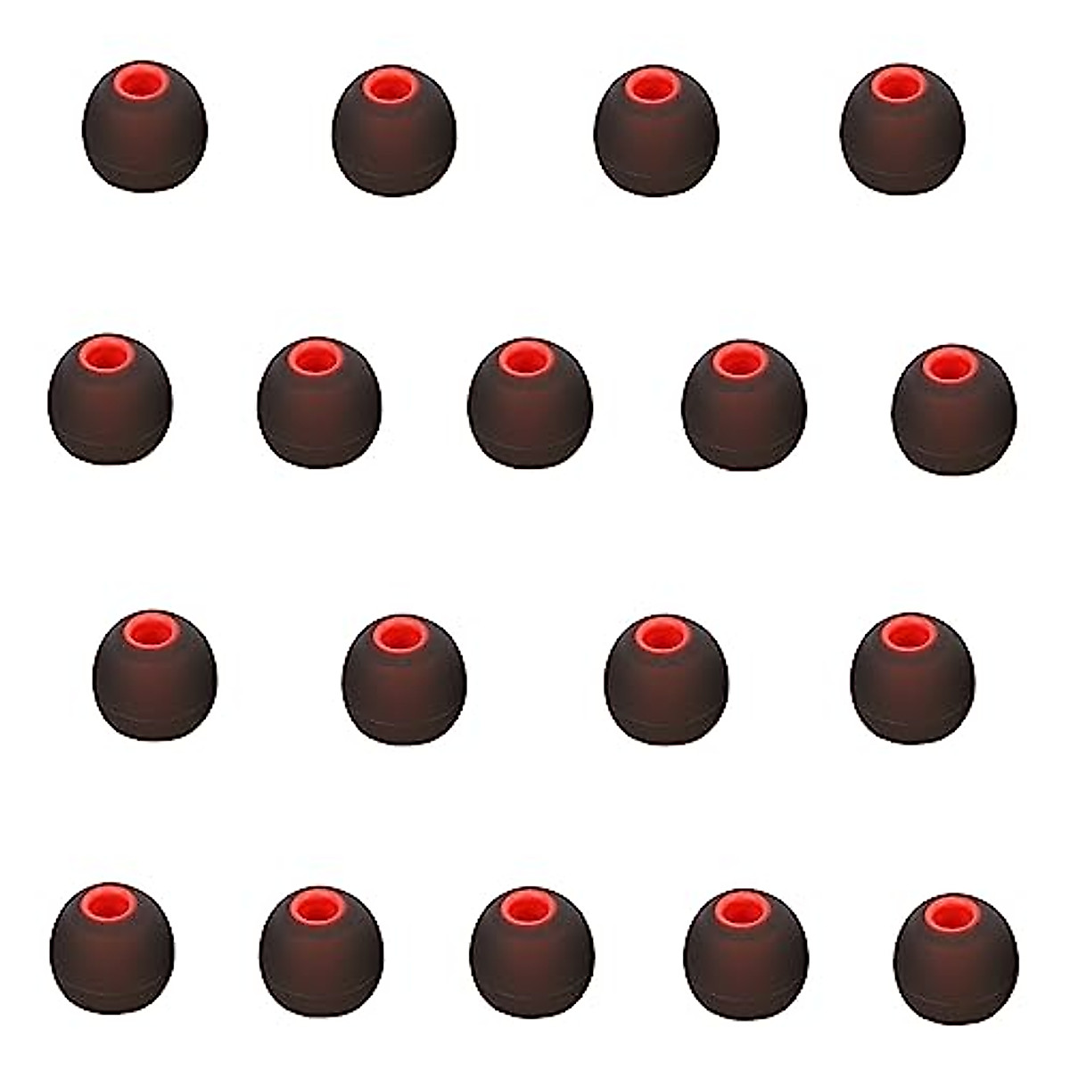 CYADCI Replacement Earbud Tips Silicone Earbud Tips Ear Gels Fit for Inner Hole from 3.8mm - 5.1mm Earphones 9 Pairs Earbud Replacement Tips Medium, Black-Red