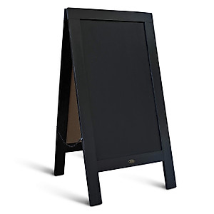 A Frame Chalkboard by HBCY Creations: 40x20 Solid Wood A-Frame Sign Black Double-Sided Magnetic Board, Chalkboard Menu Board, for Restaurants, Cafés, Weddings - Heavy Duty Hinges