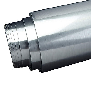 Redodeco Adhesive Metal Look Paper Metallic Peel Stick Paper Film Vinyl Waterproof Anti Greasy Gloss Shelf Liner Sticker for Kitchen Backsplash Dishwasher,15.8inch by 79inch