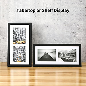UMICAL 5x7 Picture Frame 2-Opening Collage Picture Frames Gallery Style Black Wood Landscape Photo Frames with HD Plexiglass for Tabletop Stand and Wall Mounting