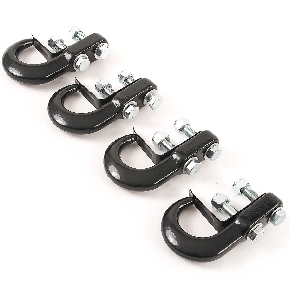 Red Hound Auto 4 Universal Recovery Tow Hooks for Compatible with Ford Dodge Chevrolet GMC Toyota Pickup Truck