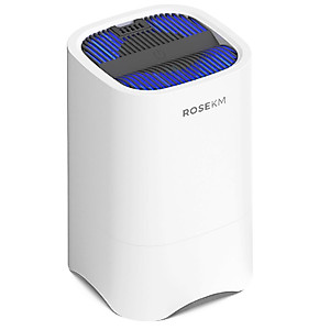 ROSEKM Small Air Purifiers for Desktop, HEPA Air Purifiers for Office, Bedroom, Home, Car, Small Room, Mini Air Purifier Air Cleaner for Smoke, Dust with Fragrance Sponge & Night Light