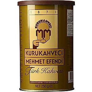Mehmet Efendi Turkish Coffee 8.8oz w/ Stainless Steel Coffee Pot