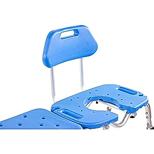 Bath Transfer Bench with Cutout Shower Seat, Deluxe All-Access Chair for Tub and Shower Transfers, Raised Toilet Seat for Seniors and Elderly Bathroom, Adjustable Height, Includes Insert, Blue