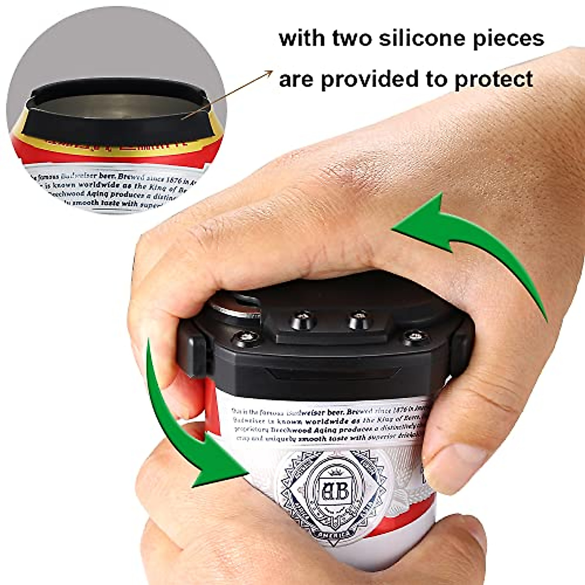 BFELYCPO Beer Can Opener -Soda Can Opener - Handheld Safety Easy Manual Can Opener for 8-19 Oz Beverage