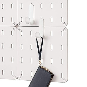 iDesign Cade BPA-Free Plastic Modular Hanging Pegboard Organizer Single Storage Hooks, 4.88" x 2.67" x 1.25", Matte White