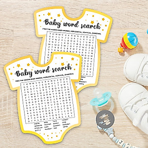 Misaidou Baby Shower Game, 30 Card Set with Answer Card, Tabletop Game for Baby Shower Party & Gender Reveal Games, Modern Design, Unisex Theme, 5x7 inches