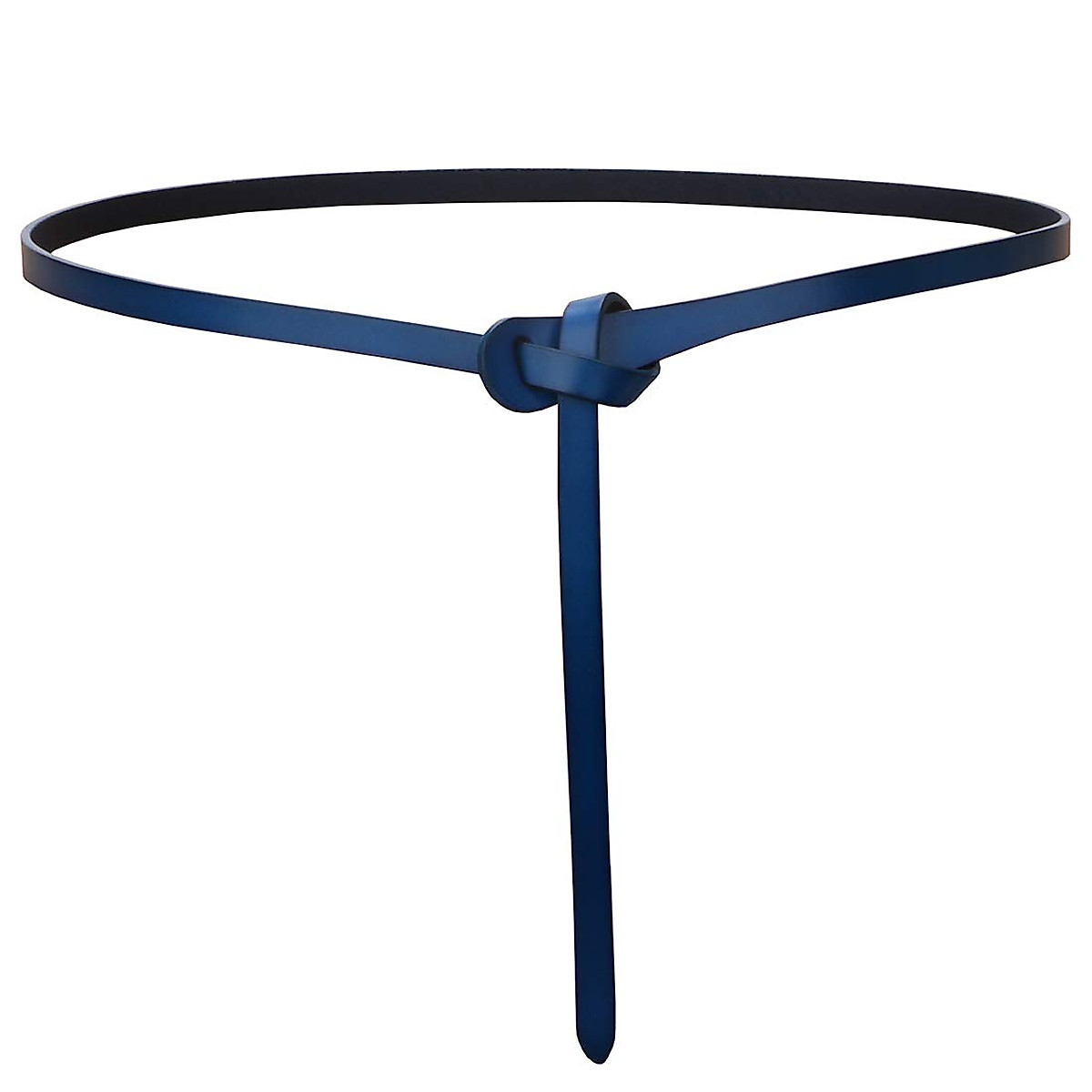 shengweiao Women's Adjustable Leather Belts Fashion Skinny Waist Strap (Small, Blue)