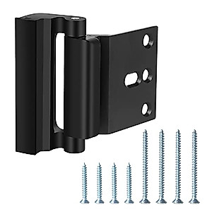 DUOSI Childproof Door Reinforcement Lock, Home Security Door Lock with 8 Screws, 3 Inch Stop Withstand 800 lbs for Inward Swinging Door, Upgrade Night Lock to Defend Your Home (Black)
