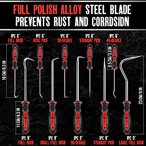 AMM 10-Piece Pick and Hook Set, Precision Automotive Pick Tool Set for Car Auto Oil Seal/O-Ring Seal Gasket Pick Mini Hooks Puller Remover Perfect for Automotive and Electronic Tools