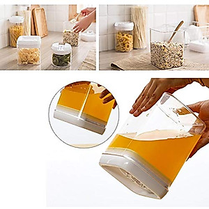 Zerodis Plastic Food Storage Container Airtight Cereal Jar Dried Fruit Jam Leak Proof Storage Box Easy Lock Lids To Keep, PP (d)