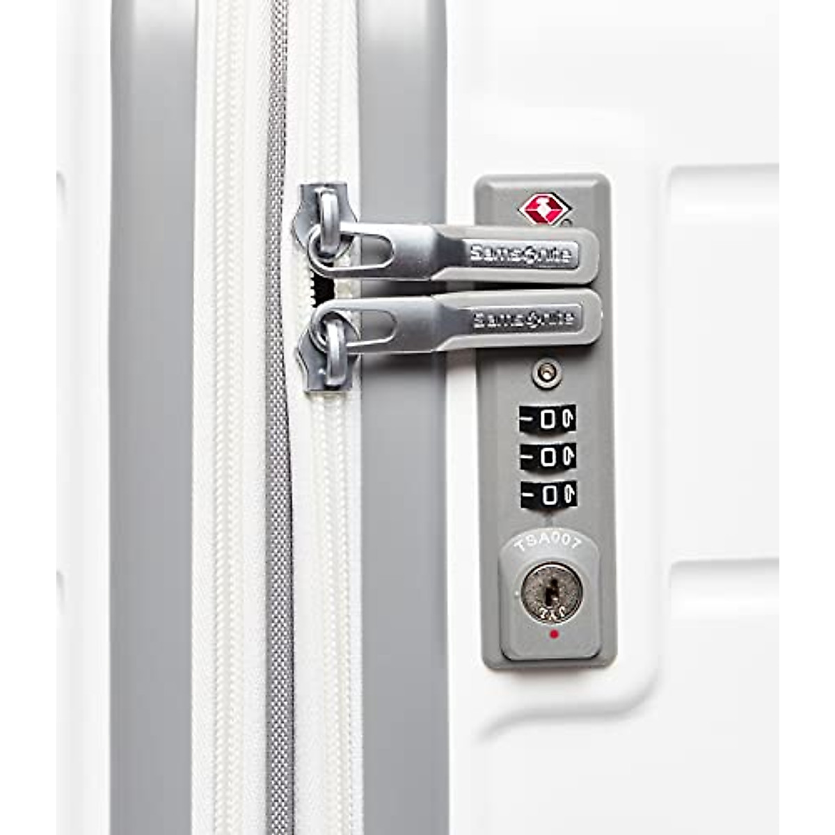 Samsonite Freeform Hardside Expandable with Double Spinner Wheels, Checked-Large 28-Inch, White