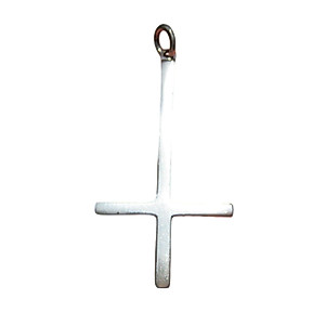 Himalayan Treasures 925 Silver Extra Large Petrine Saint Peter's Inverted Cross Satanic Pendant A20