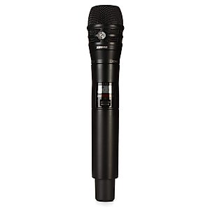 Shure QLXD2/K8B Handheld Transmitter with KSM8 Black Vocal Mic Capsule - for use with QLX-D Digital Wireless Microphone Systems, Receiver Sold Separately | G50 Band (QLXD2/K8B=-G50)