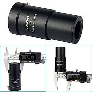 SVBONY Telescope Barlow Lenses, 1.25 Inch Telescope Accessory, Fully Metal Multi Coated Broadband Green Film Barlow Lens 5X for Telescope Astronomy Eyepiece