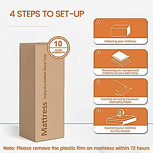 Natsukage 10 Inch Queen Mattress Gel Memory Foam Mattress for Cool Sleep & Pressure Relief Bed in a Box Cooling Gel Infused Medium Firm Mattress with Washable Bamboo Cover CertiPUR-US Certified White