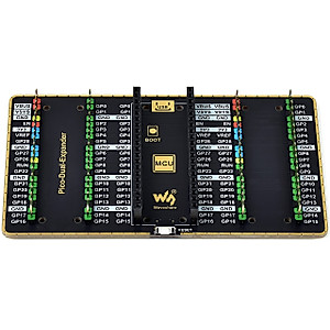 BFab Dual GPIO Expander for Raspberry Pi Pico,Two Sets of 2x20 Male Header for Connecting More Expansion Modules,Direct Attaching or Jumper Wires