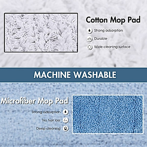 42 Inch Commercial Industrial Mop Dust Mop with 2 Pads, Commercial Mop for Dry and Wet Cleaning, Stainless Steel Handle, Heavy Duty Floor Duster Mop for Warehouse Factory Mall Garage