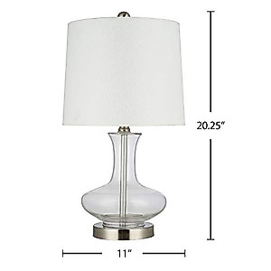 Amazon Brand – Stone & Beam Contemporary Glass Table Lamp with Narrow-Necked Body, LED Bulb Included, 20.25"H, Clear
