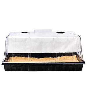 Seed Starter Trays and Humidity Domes - 6 Pack 1020 Trays Cloning Germination and Propagation - Plastic Plant Trays Propagation Domes - Microgreens Growing Trays Seedling Starter Trays No Holes