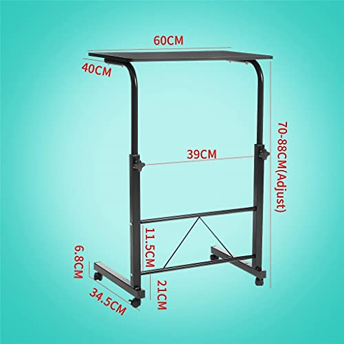 MJWDP Computer Game Desk for Bedroom Laptop Desks Movable Lifting Study Table Wooden Tables Height Adjustable