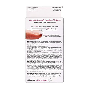 KISS Salon Acrylic Natural Nails, “Brief Encounter”, Real Short, Ultra-Smooth Finish, DIY At-Home Manicure Kit with Pink Gel Nail Glue, Mini File, Manicure Stick, and 28 Nails in 14 sizes