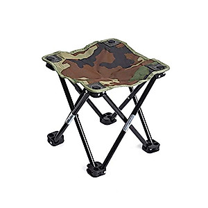 TRENTSNOOK Exquisite Camping Stool Folding Stool Camping Hiking Beach Portable Fishing Chair Camouflage Light Leisure Fishing Tool (Color : Army Green)