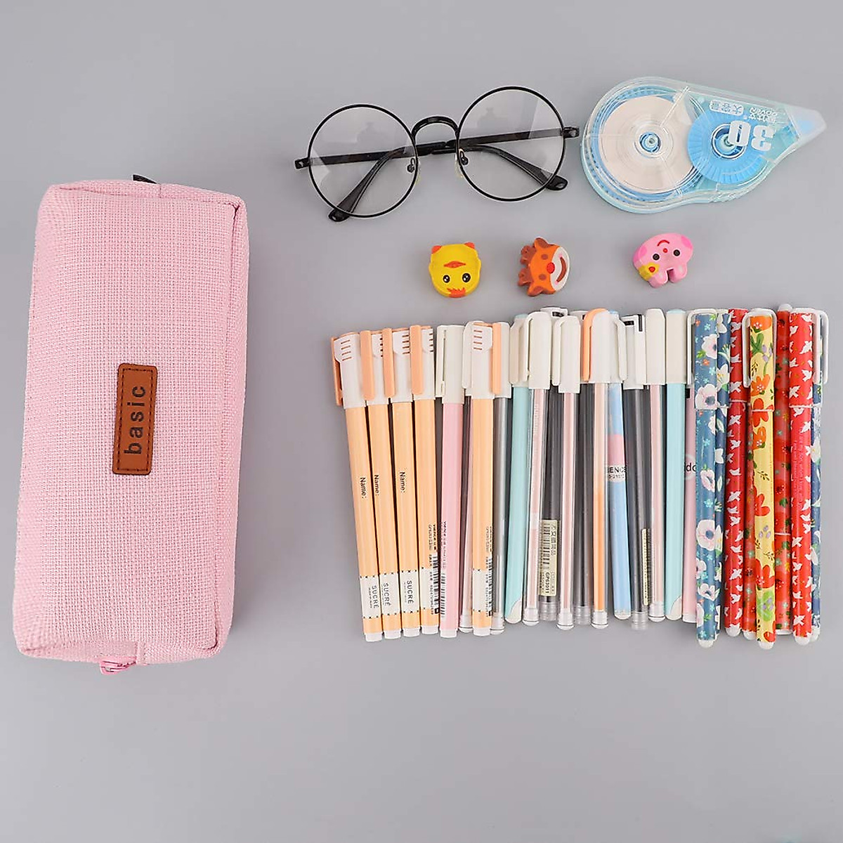 iSuperb Cotton Linen Pencil Case Student Stationery Pouch Bag Office Storage Organizer Coin Pouch Cosmetic Bag