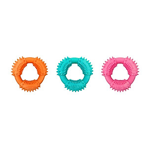 ASPCA Puppy Teething Spikey Ring Chew Toy, Non-Toxic TPR Rubber for Small to Medium Dogs - Random Color Shipped