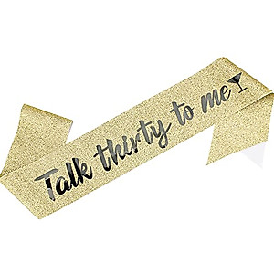 AOPRIE Birthday Crown for Women 30 Talk Thirty To Me Birthday Sash for Women Girls Gold Birthday Tiara 30th Birthday Gifts Her Him Decoration for Women Princess Crown Rhinestone Headband Happy Birthday Accessories