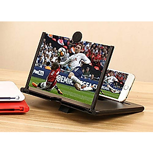siduater 10" Screen Magnifier, 3D HD Smart Phone Magnifier Projector Screen for Movies, Videos, and Gaming – Foldable Phone Stand with Screen Amplifier, Supports All Smartphones, Red