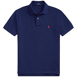 Polo Ralph Lauren Classic Fit Mesh Polo Shirt, Basic Navy With Red Pony, X-Large