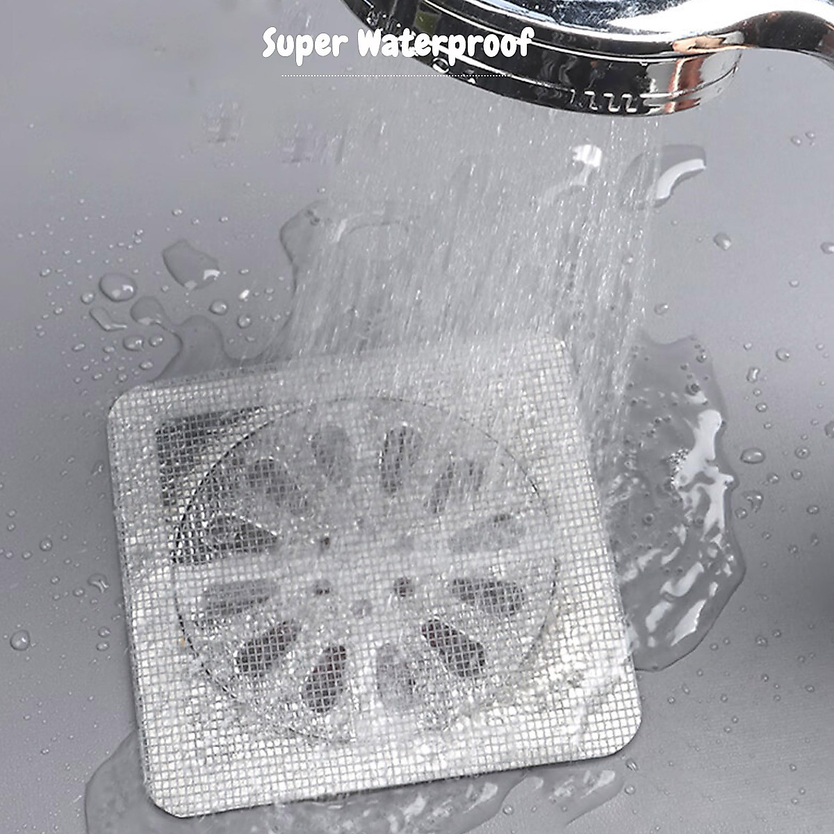 25pcs 4" X 4" Disposable Shower Drain Cover,Bathroom Hair Catcher,Drain Mesh Cover Strainer for Laundry Bathtub Kitchen and Sink