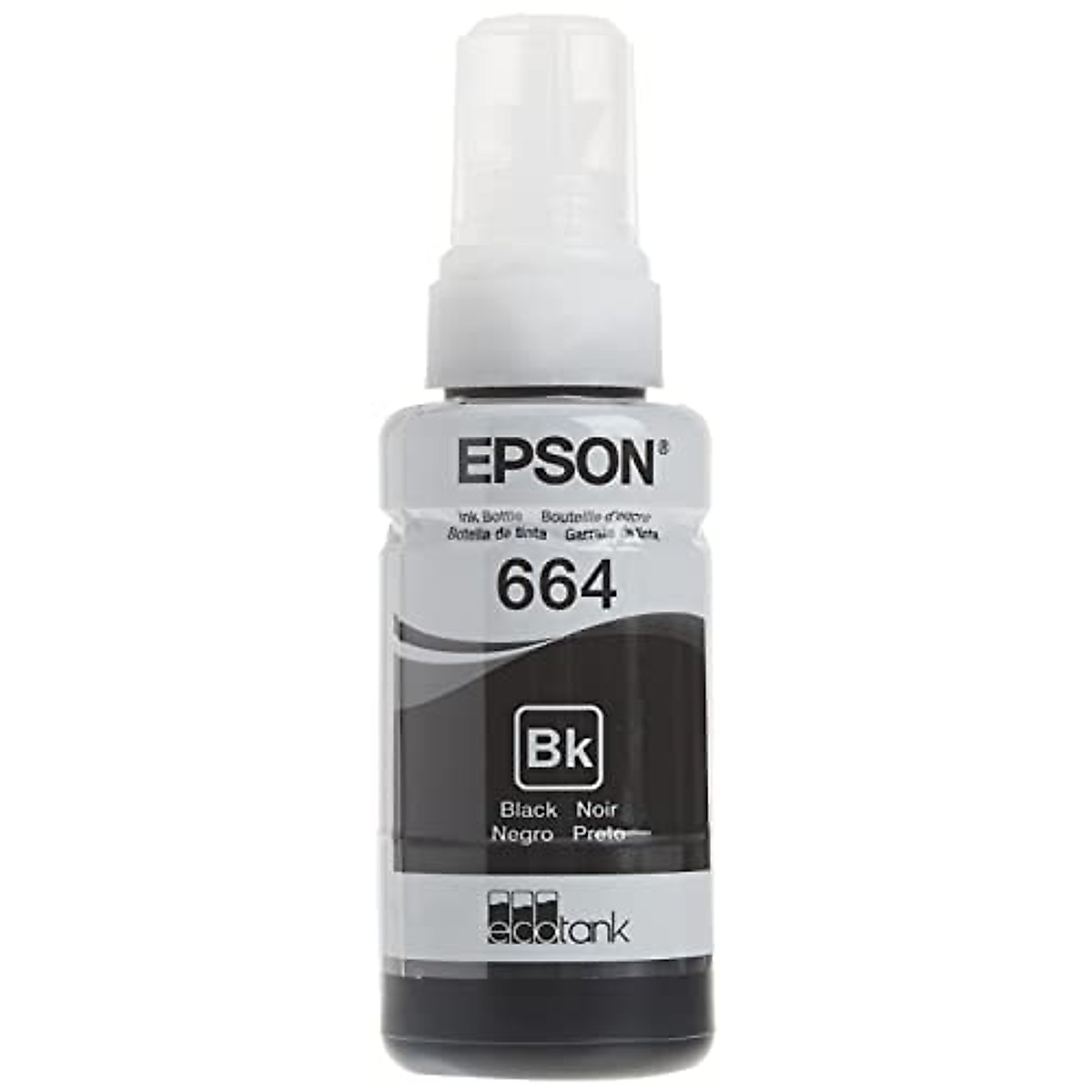 EPSON T664 EcoTank -Ink Ultra-high Capacity Bottle Black (T664120-S) for Select Epson EcoTank Printers