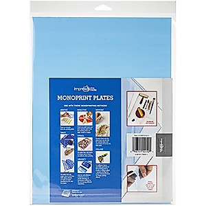 Grafix Impress Print Media 9 x 12”, Pack of 3 – Transparent, Lightweight, Non-Porous .030” Polyester Monoprinting Surface, Economical Alternative to Metal or Glass Plates, 9" x 12", Clear
