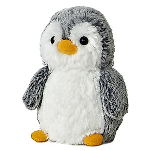 Aurora® Playful Pompom Penguin™ Mini Stuffed Animal - Vibrant Companions - Endless Fun - Gray 6 Inches